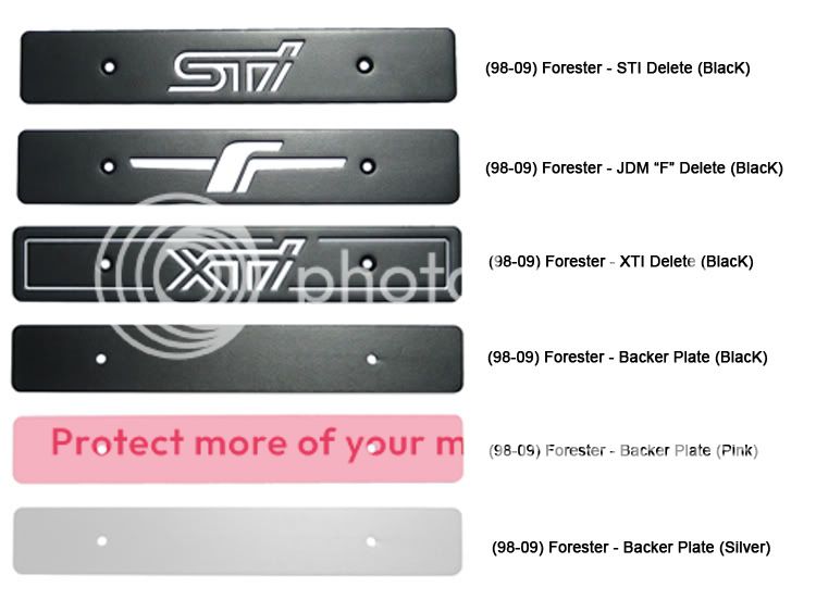 License Plate Delete (Impreza & Forester)